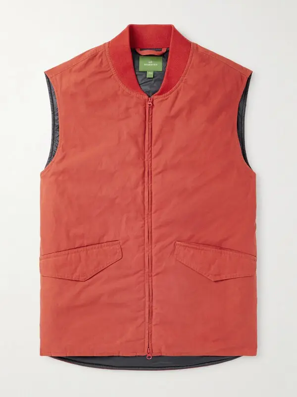 Sid Mashburn Cashpad Waxed Cotton-poplin Gilet