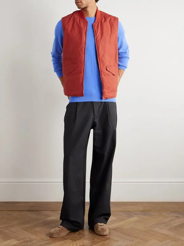 Sid Mashburn Cashpad Waxed Cotton-poplin Gilet
