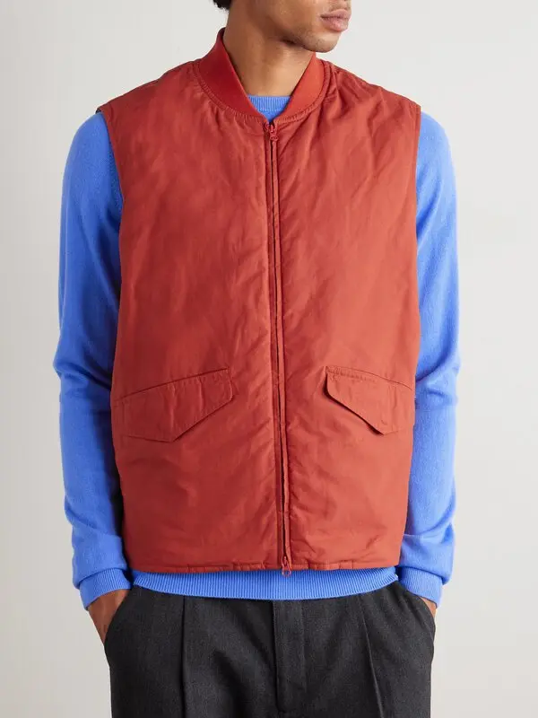Sid Mashburn Cashpad Waxed Cotton-poplin Gilet