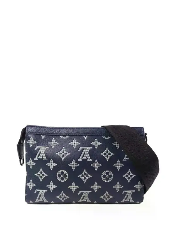LOUIS VUITTON Gaston Wearable Wallet Monogram Shadow Shoulder Bag - Blue
