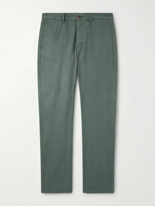 Sid Mashburn Field Straight-leg Garment-dyed Cotton-twill Trousers