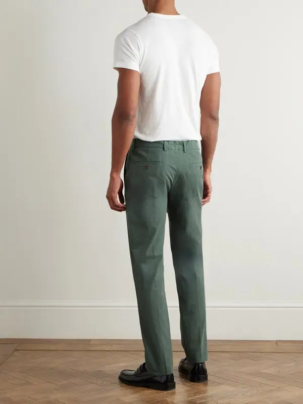 Sid Mashburn Field Straight-leg Garment-dyed Cotton-twill Trousers