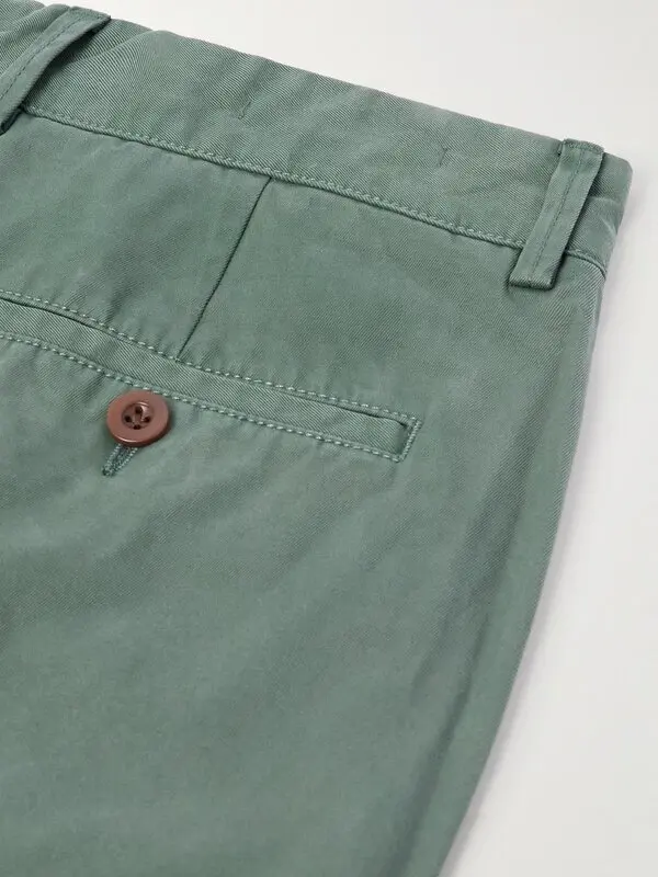 Sid Mashburn Field Straight-leg Garment-dyed Cotton-twill Trousers