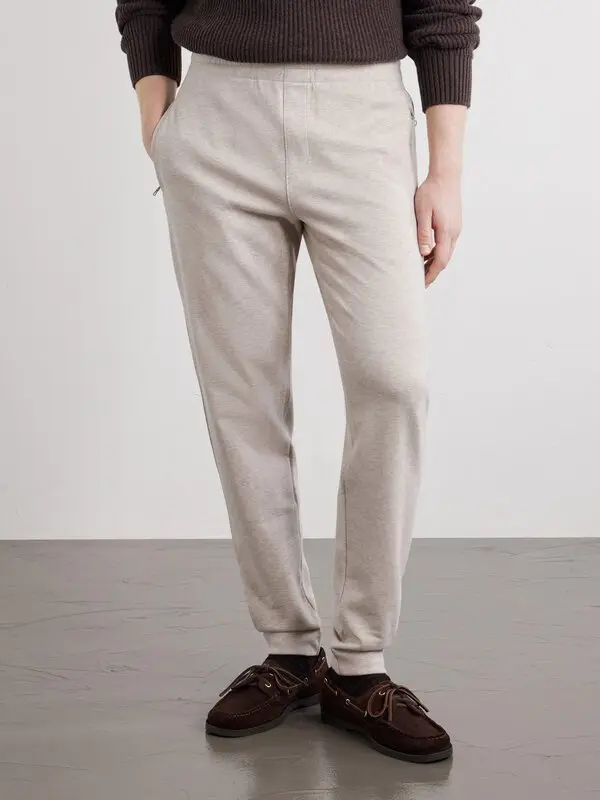 Orlebar Brown Struma Tapered Cotton-blend Jersey Sweatpants - Neutrals
