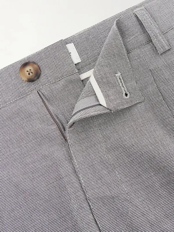 Oliver Peoples Morton Straight-leg Pleated Checked Cotton-blend Suit Trousers