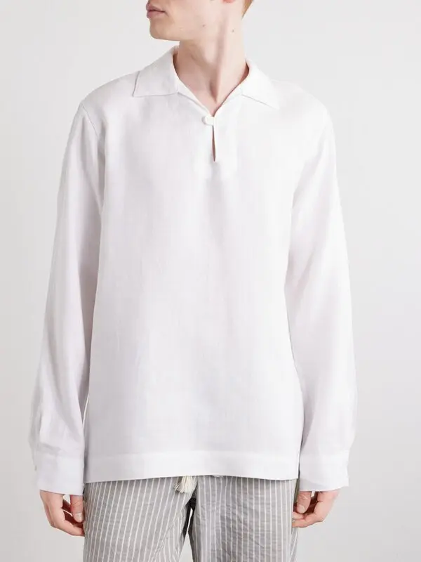 Orlebar Brown Vincent Linen Polo Shirt