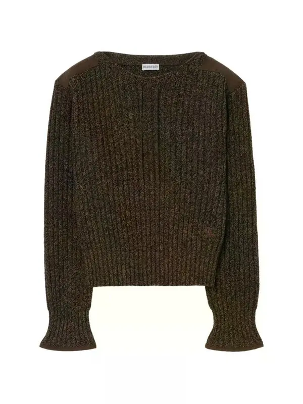 Burberry Ribbed Knit Shoulder Patch Sweater