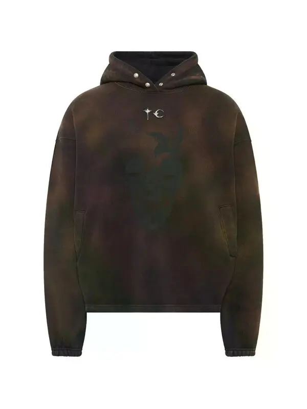 THUG CLUB Riding Skull Hoodie - Brown