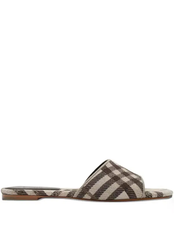 Burberry Checked Flat Sandals