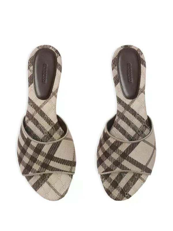 Burberry Checked Flat Sandals