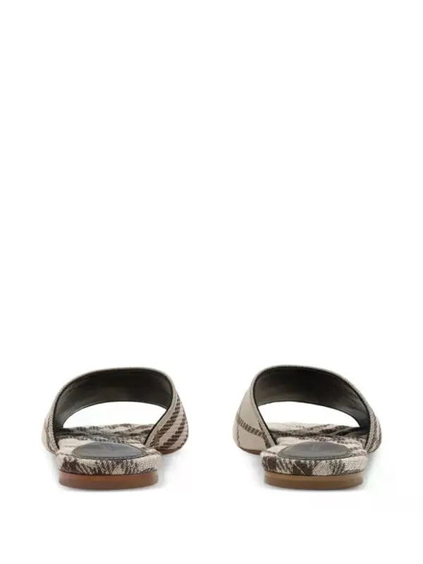 Burberry Checked Flat Sandals