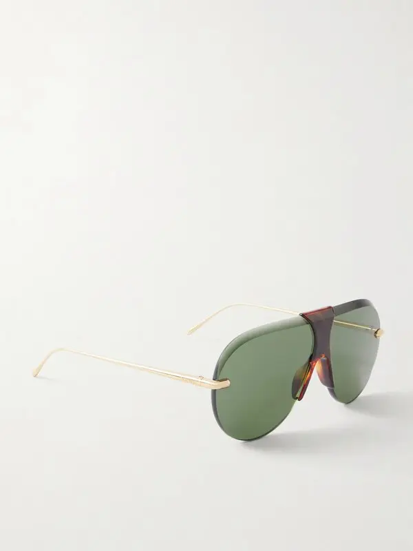 Loewe Tortoiseshell Acetate Aviator Sunglasses - Gold