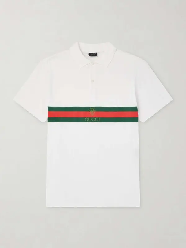 Gucci Logo-print Cotton-jersey Polo Shirt