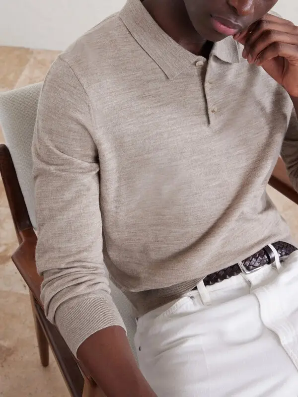 Onia Merino Wool Polo Sweater