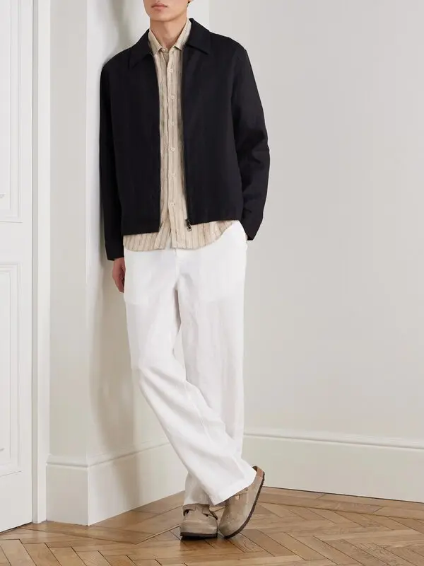 Nn07 Deon 5728 Striped Linen Shirt