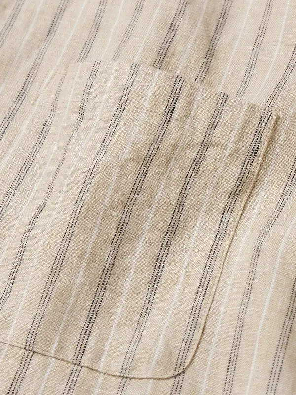Nn07 Deon 5728 Striped Linen Shirt
