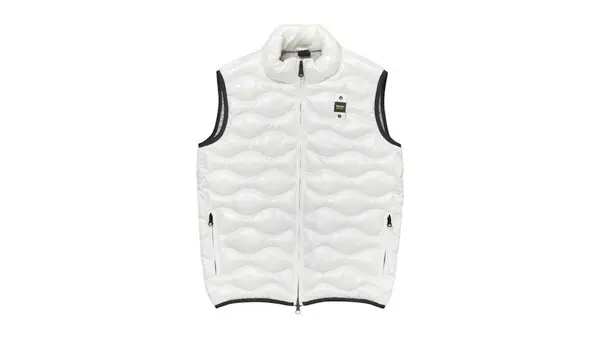 BLAUER. Quilted Vest - White Optic/grey