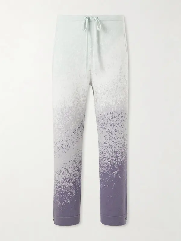 GOD'S TRUE CASHMERE Ombré Straight-leg Cashmere Trousers - Blue