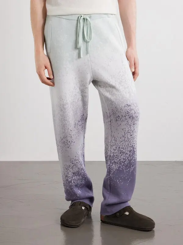 GOD'S TRUE CASHMERE Ombré Straight-leg Cashmere Trousers