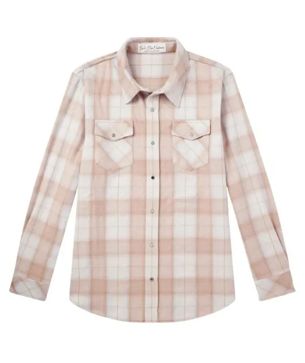 GOD'S TRUE CASHMERE Checked Cashmere Shirt - Neutrals