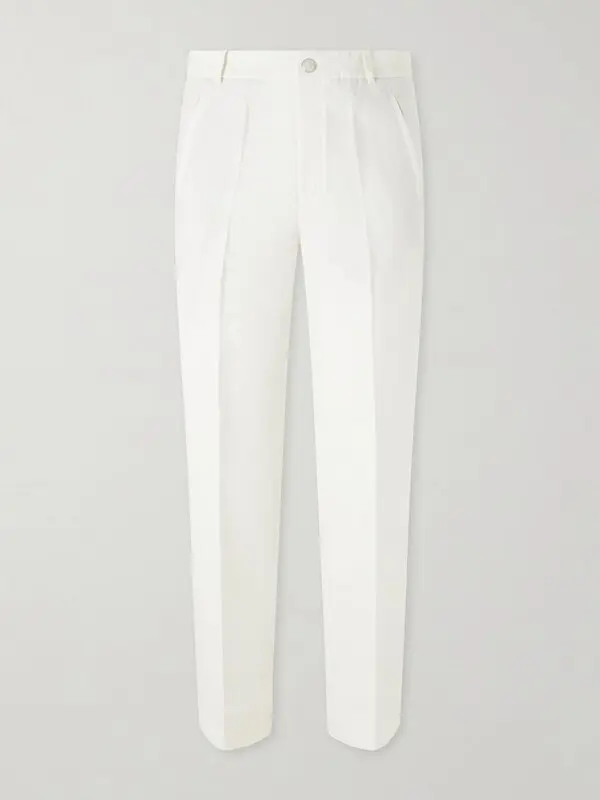 GOD'S TRUE CASHMERE Straight-leg Linen-twill Trousers - White