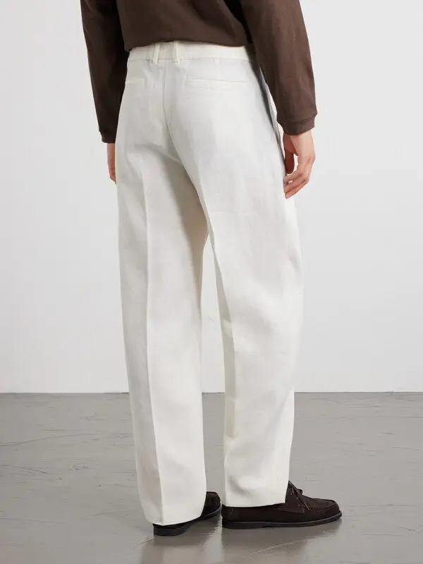 GOD'S TRUE CASHMERE Straight-leg Linen-twill Trousers
