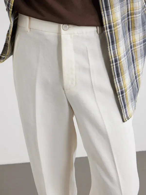 GOD'S TRUE CASHMERE Straight-leg Linen-twill Trousers