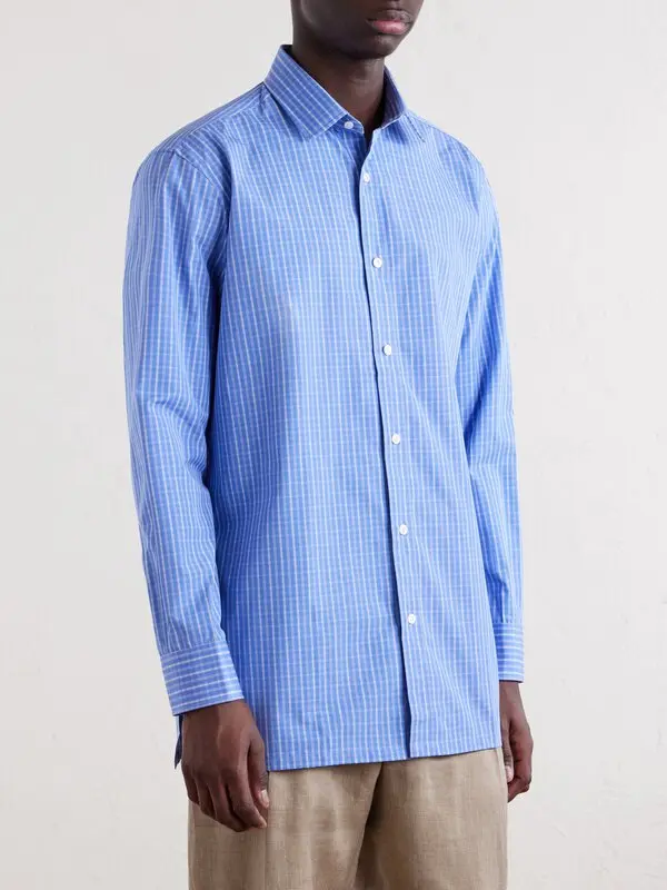 Charvet Checked Cotton-poplin Shirt