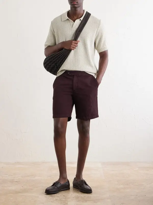Mr P. Straight-leg Cotton And Linen-blend Bermuda Shorts
