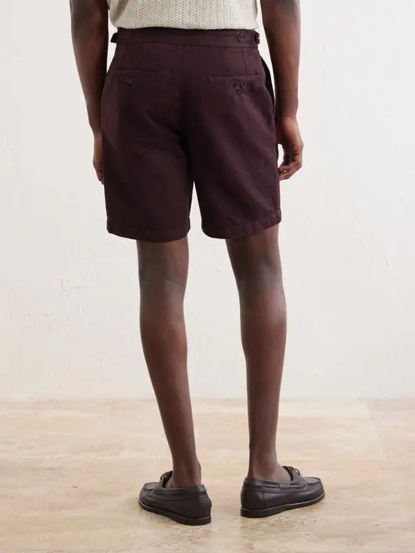 Mr P. Straight-leg Cotton And Linen-blend Bermuda Shorts