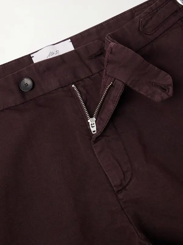 Mr P. Straight-leg Cotton And Linen-blend Bermuda Shorts