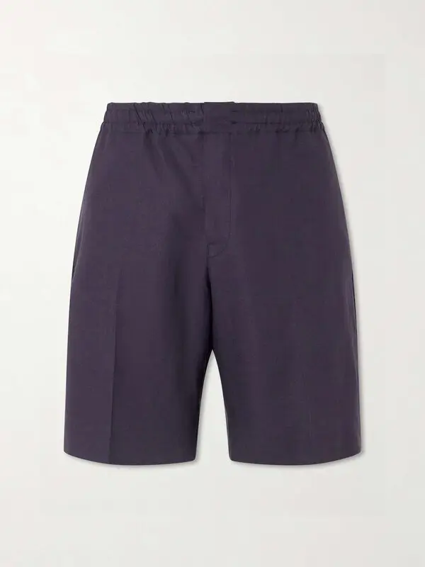 Zegna Oasi Straight-leg Linen Shorts - Navy