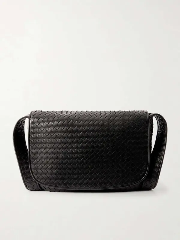 Bottega Veneta Diago Intrecciato Leather Pouch - Black