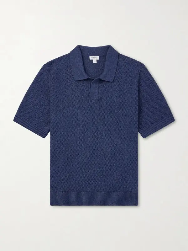 Sunspel Vintage Cotton-mesh Polo Shirt