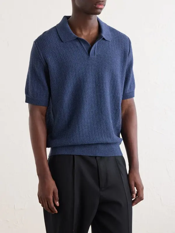 Sunspel Vintage Cotton-mesh Polo Shirt