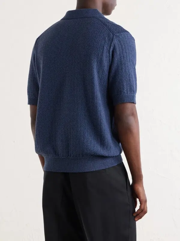 Sunspel Vintage Cotton-mesh Polo Shirt