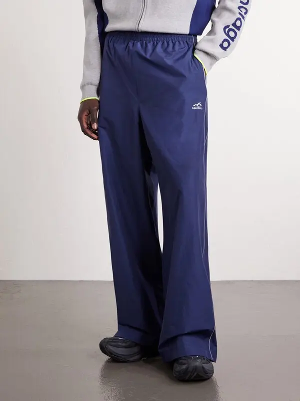 Balenciaga Wide-leg Logo-print Cotton-blend Sweatpants