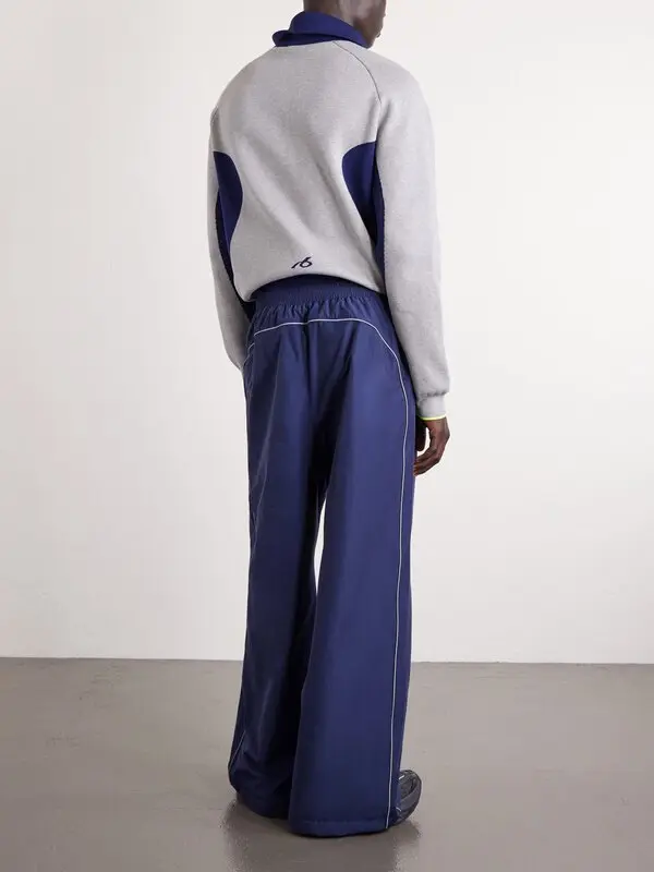Balenciaga Wide-leg Logo-print Cotton-blend Sweatpants