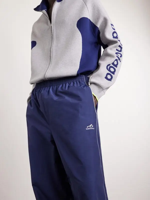 Balenciaga Wide-leg Logo-print Cotton-blend Sweatpants