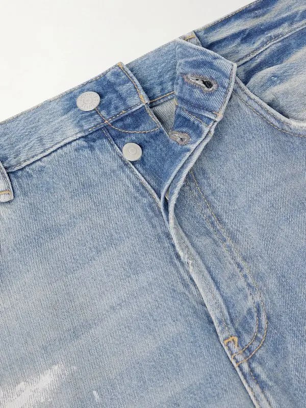 Acne Studios Stain-printed Straight-leg Cotton Jeans
