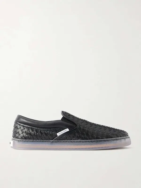 Bottega Veneta Serena Intrecciato Leather Loafers - Black