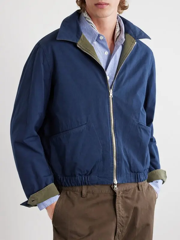 DRAKE'S Cotton Reversible Blouson Jacket