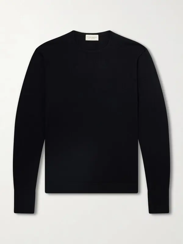 Officine Générale Merino Wool Crewneck Sweater - Black