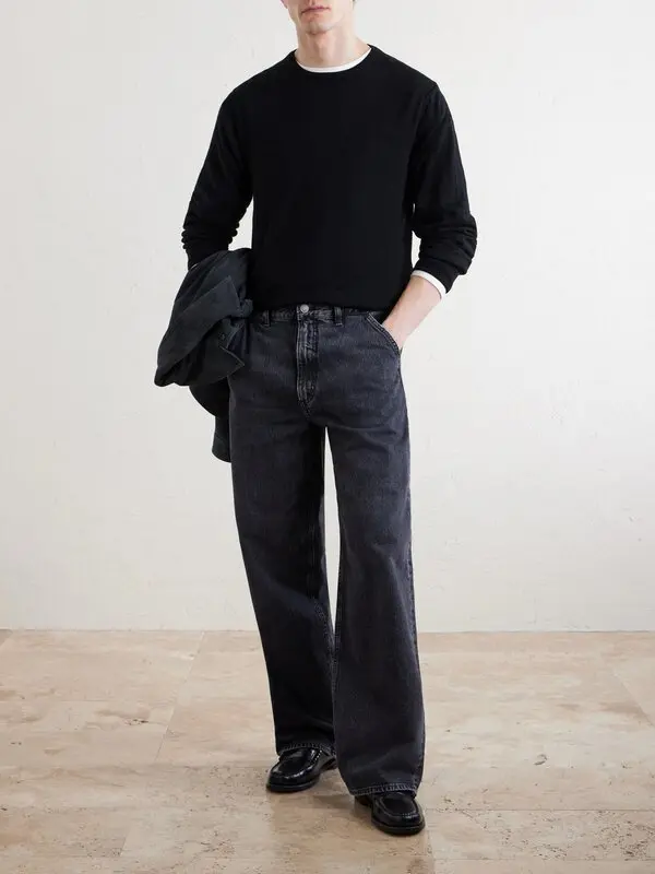 Officine Générale Merino Wool Crewneck Sweater - Black