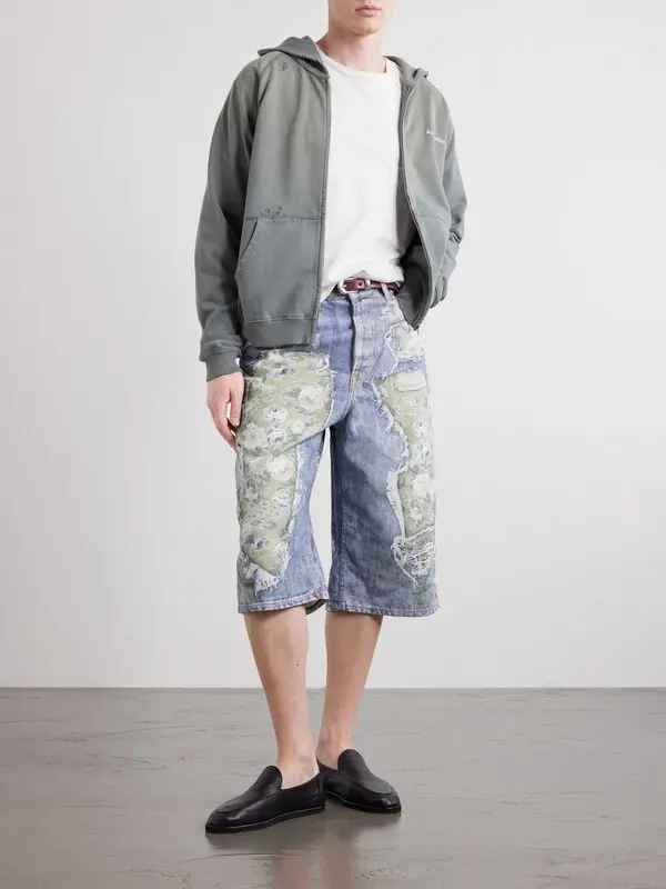 Acne Studios Judda Rose Printed Cotton Shorts