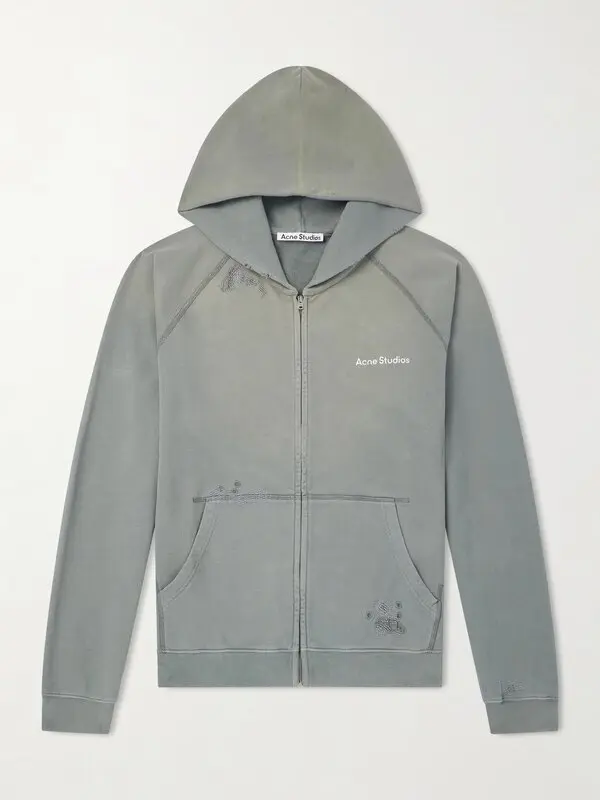 Acne Studios Embroidered Logo Zip Hoodie