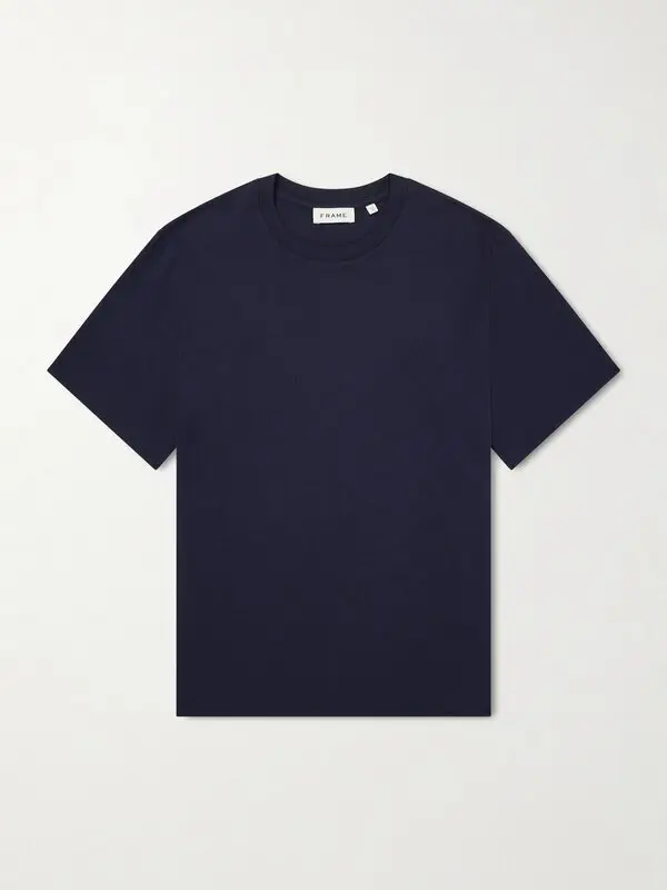 FRAME Supima Cotton-jersey T-shirt - Blue
