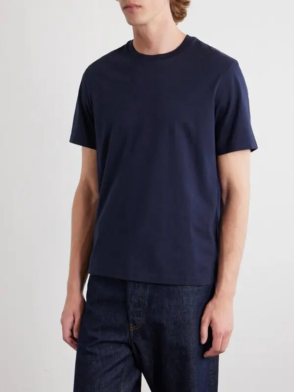 FRAME Supima Cotton-jersey T-shirt - Blue
