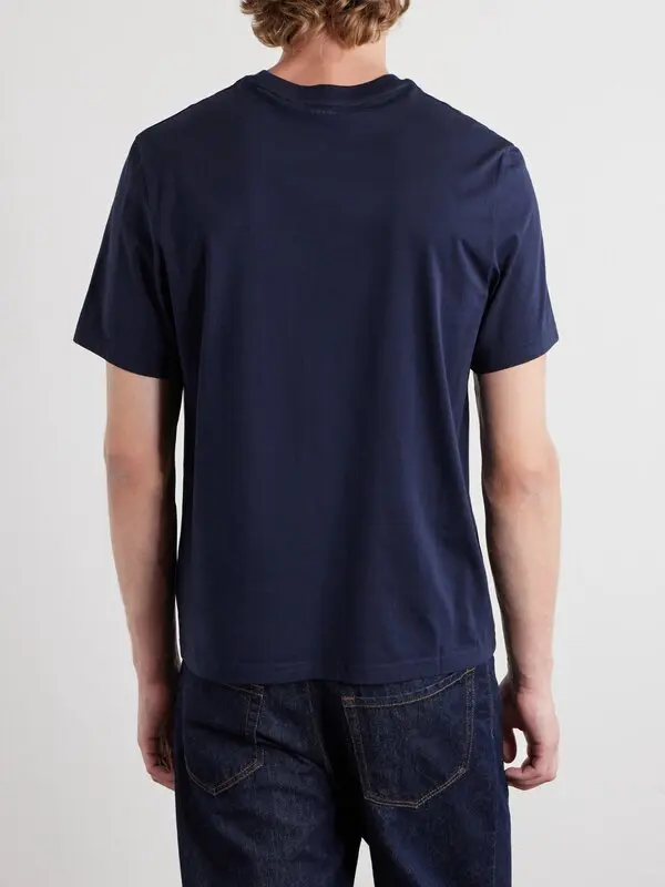FRAME Supima Cotton-jersey T-shirt - Blue