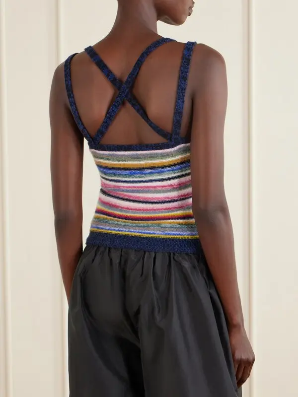 Suzie Kondi Toula" Striped Cashmere Tank Top